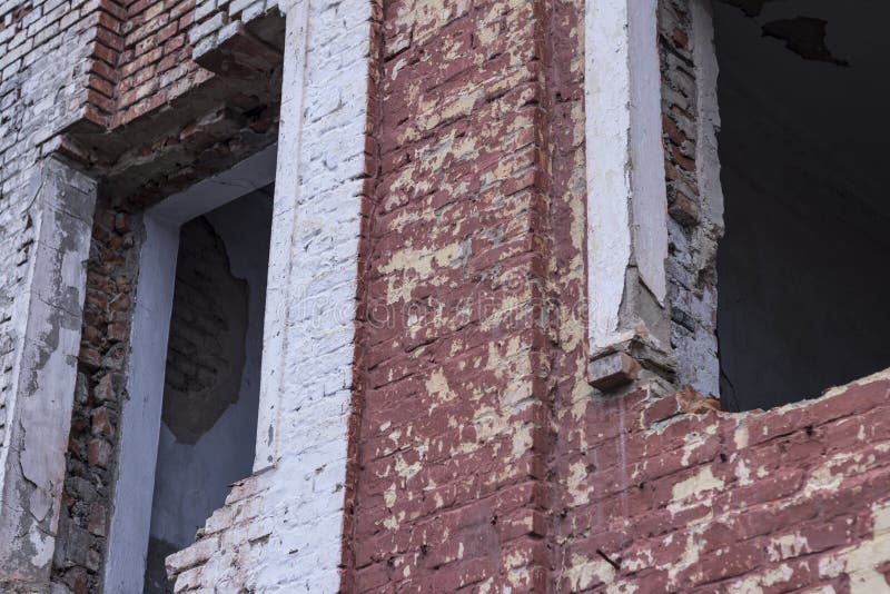 Destroyed Buildings, War in the City. Ruins of a House Stock Photo ...