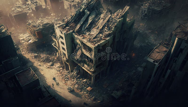 The Destroyed City Illustration by Generative Ai Stock Illustration ...