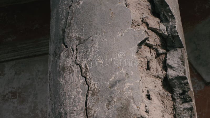Destroyed Columns of an Old Abandoned Building Stock Footage - Video of ...