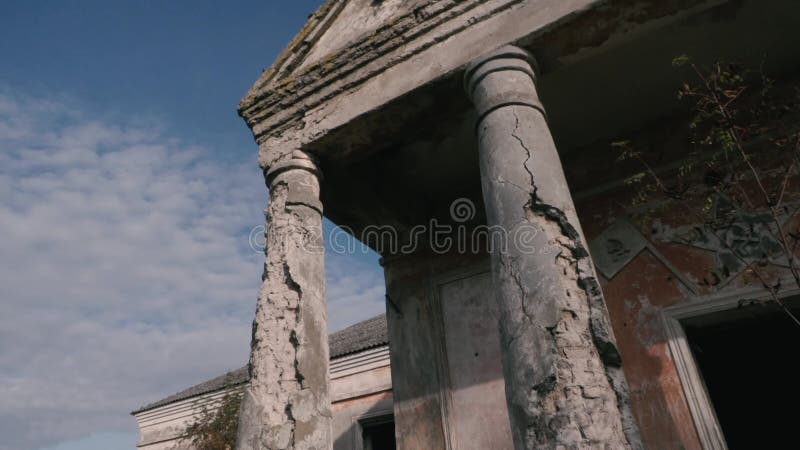 Destroyed Columns of an Old Abandoned Building Stock Footage - Video of ...
