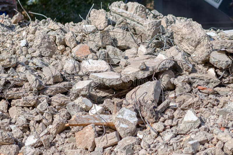 Destroyed and Crushed Concrete. Stock Photo - Image of cement ...