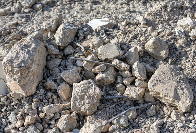 Destroyed and Crushed Concrete. Stock Image - Image of concrete, piece ...