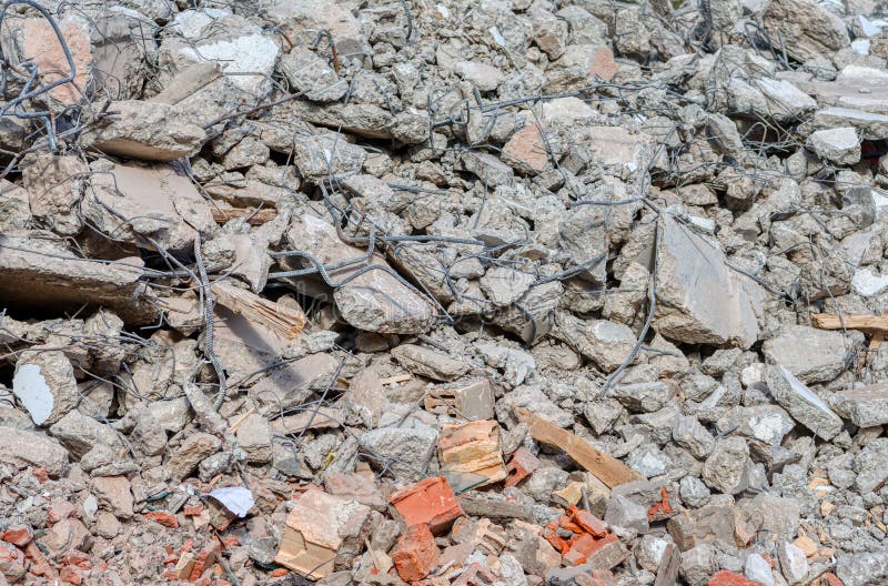 Destroyed and Crushed Concrete. Stock Photo - Image of disaster, broken ...