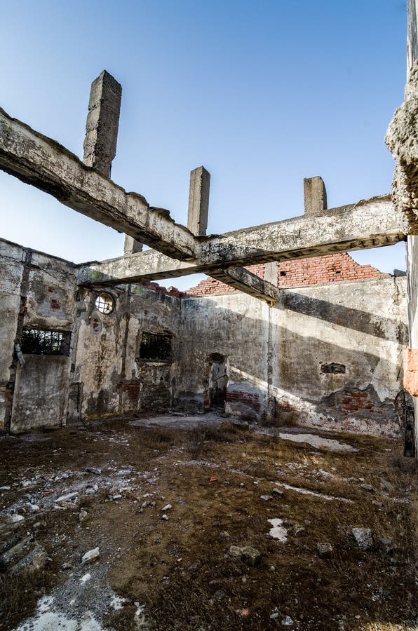 Destroyed factory inside stock photo. Image of stones - 56456834