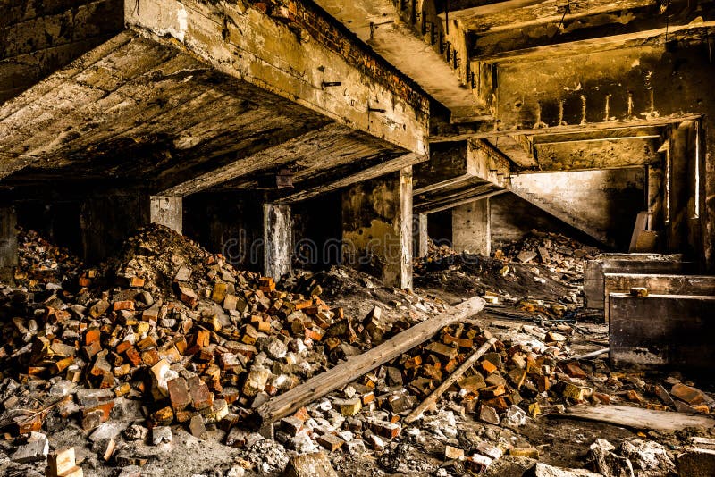 Old destroyed factory stock image. Image of dirty, warehouse - 63828815