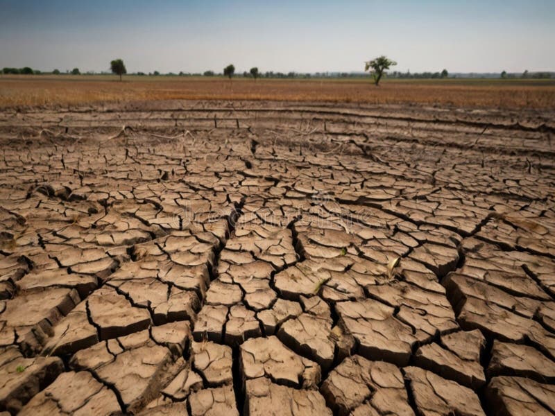 Destroyed Farmland after Drought. Stock Illustration - Illustration of ...
