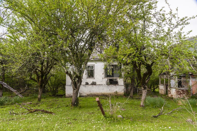 Destroyed House in Abkhazia Stock Photo - Image of frame, destruction ...