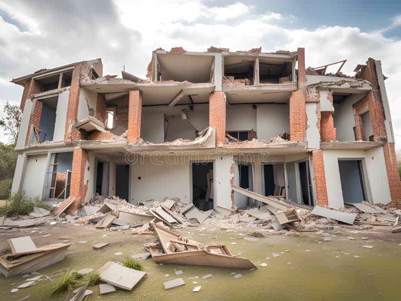 Destroyed House in the City Stock Image - Image of structure ...