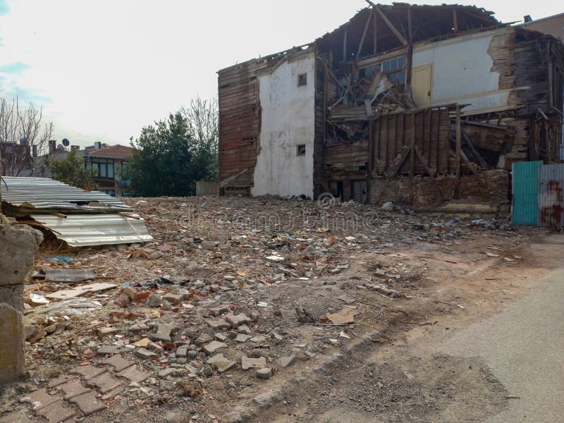 Destroyed House Debris in the Earthquake Stock Image - Image of urban ...