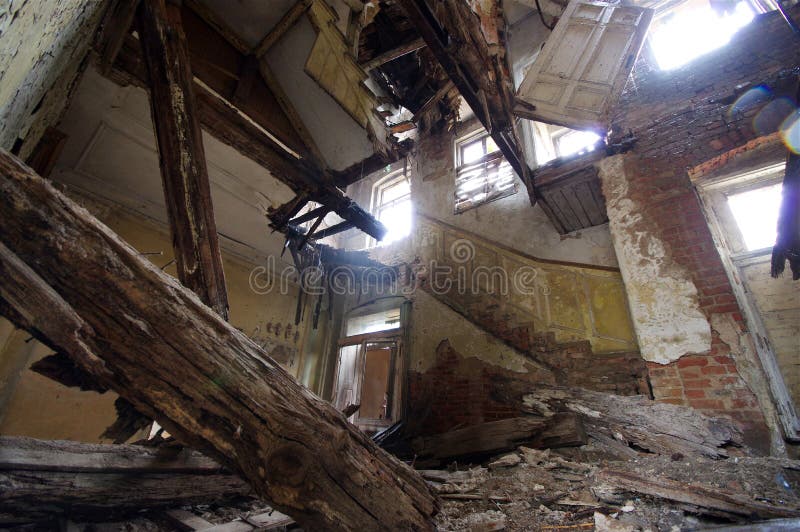 Destroyed house stock photo. Image of construction, building - 88978390