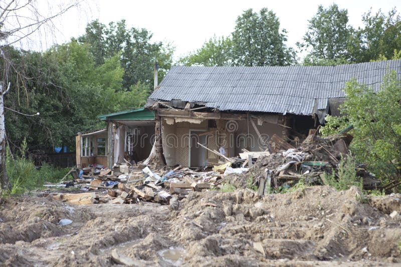 Destroyed house stock photo. Image of worn, trash, industrial - 42529250