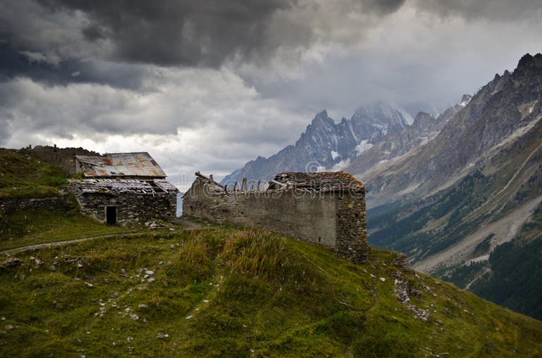 Destroyed Huts in the Mountains Stock Photo - Image of sightseeing ...