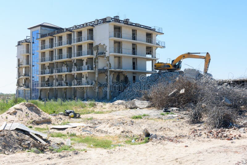 The Destroyed Illegally Constructed Building of the Hotel Complex Stock ...