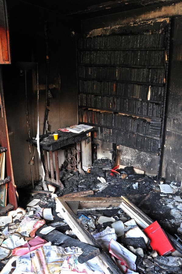 Destroyed Interior of a House after a Fire Stock Photo - Image of dirty ...