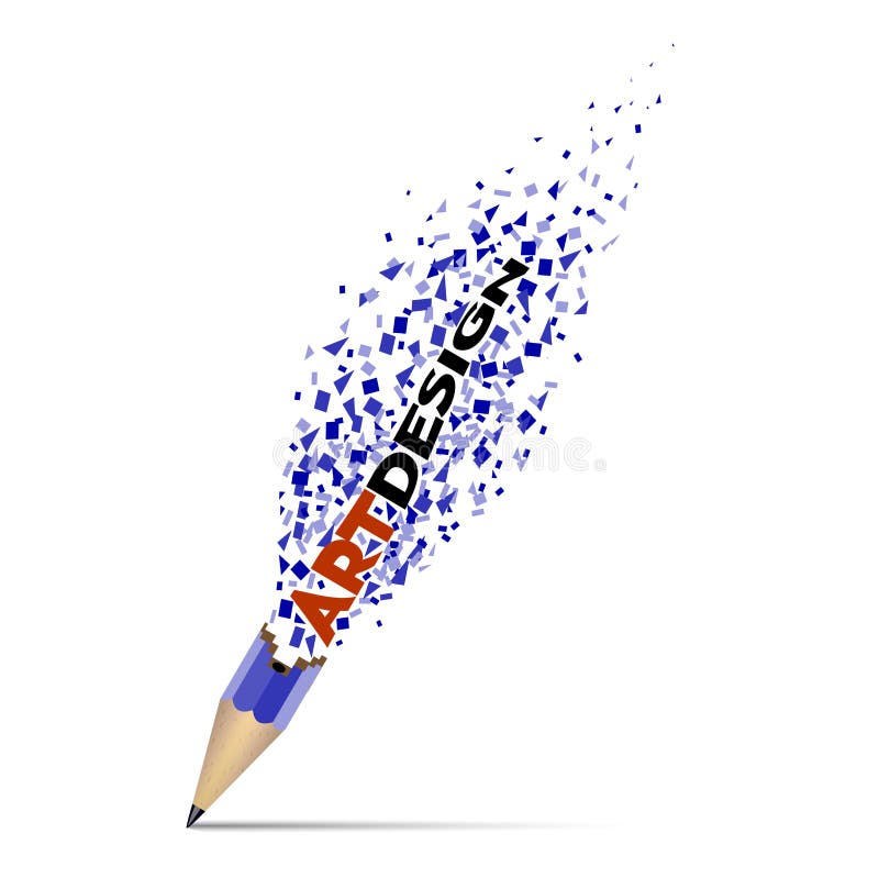 Destroyed Pencil, Presents the Concept of Art Design. Stock Vector ...