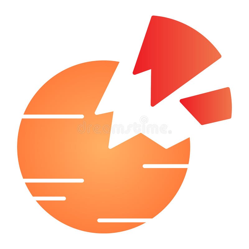 Destroyed Planet Flat Icon. Broken Planet Color Icons in Trendy Flat Style Stock Vector ...