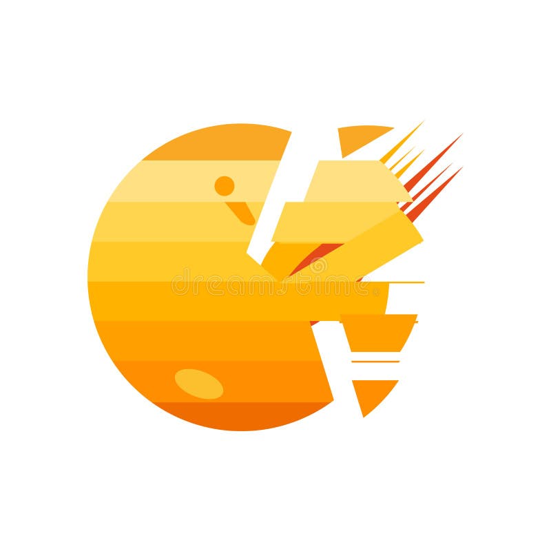 Destroyed Planet Flat Icon. Broken Planet Color Icons In Trendy Flat Style. Space Gradient Style ...