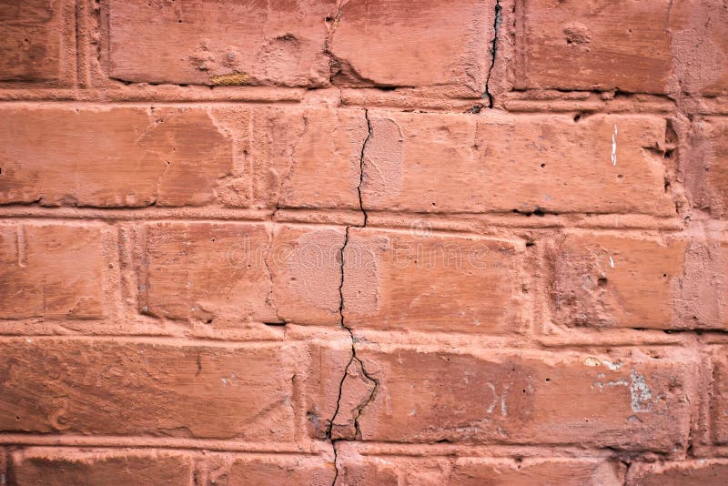Destroyed red brick wall stock image. Image of ground - 118005451