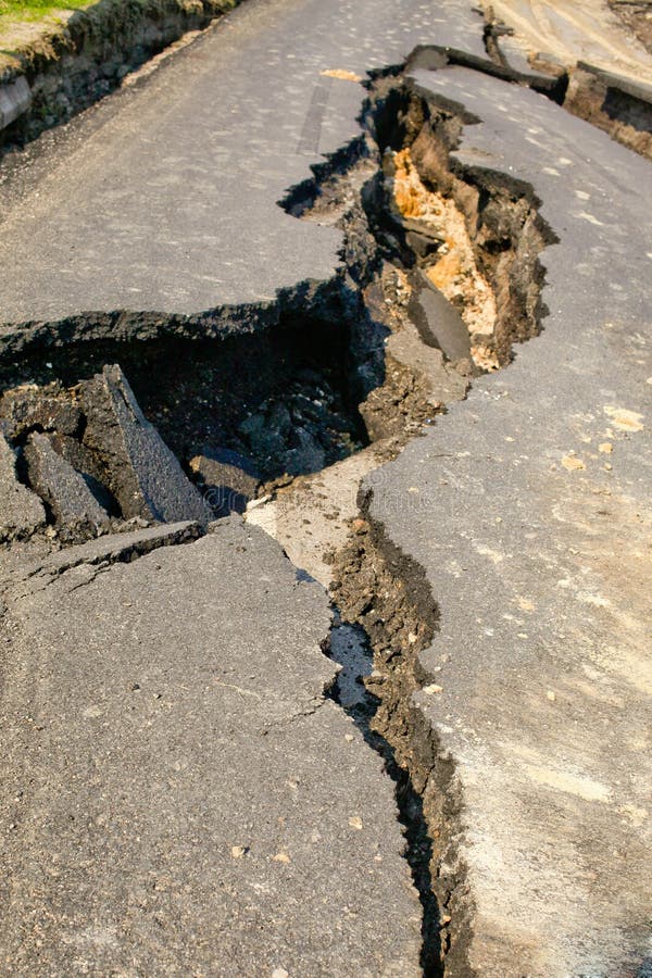 Destroyed road stock image. Image of level, line, landslide - 90707715