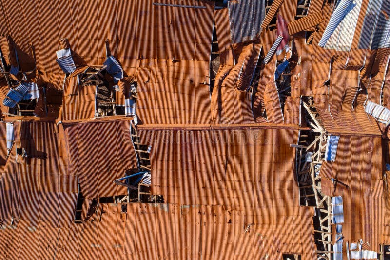 Destroyed roof background stock image. Image of tornado - 97116393