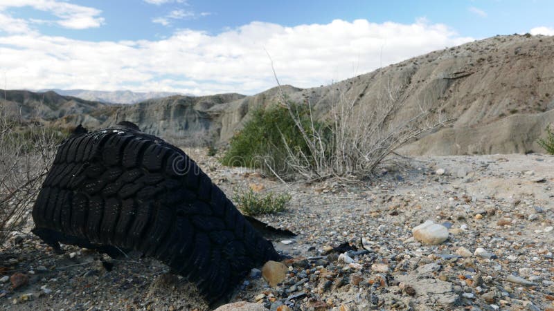 Destroyed Rubber Car Tire on Nature Stock Image - Image of dump, tire ...