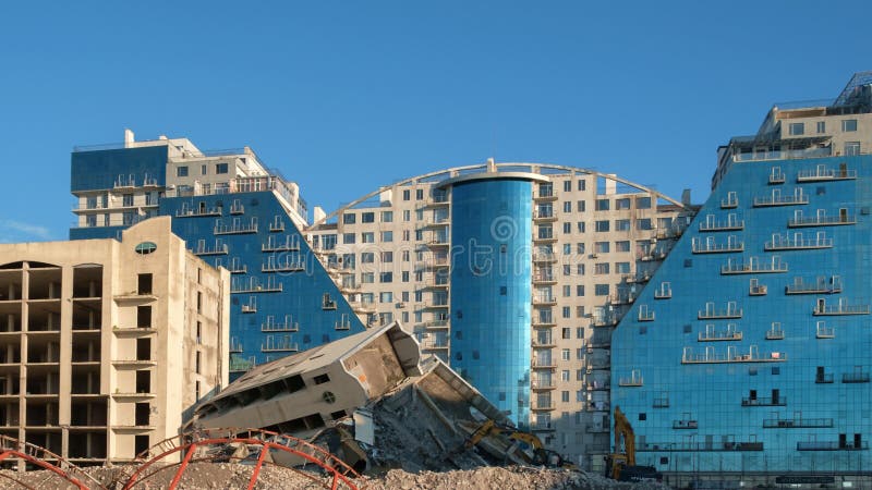 Destroyed and Ruined Concrete Building Stock Image - Image of city ...