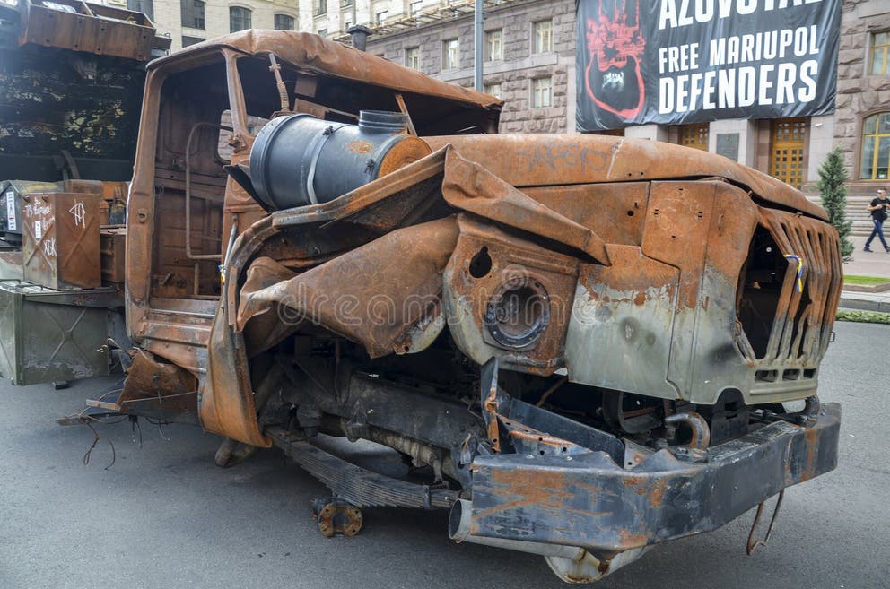 Destroyed Russian Multiple Launch Rocket System BM-21Grad Editorial ...