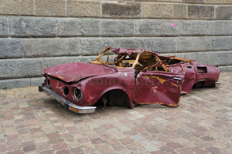 Destroyed rusty car stock photo. Image of destroyed - 113393214
