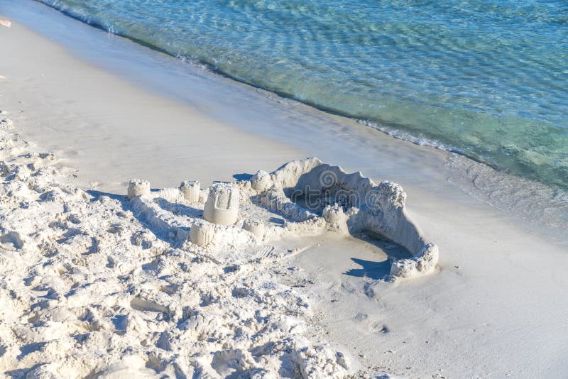 Destroyed sand castle stock photo. Image of fall, warm - 80991470