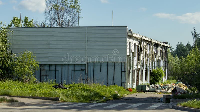 A Destroyed Store Building after an Air Raid Stock Photo - Image of ...