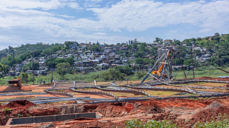 Destroyed Steel Collapsed Building Structure Stock Image - Image of ...