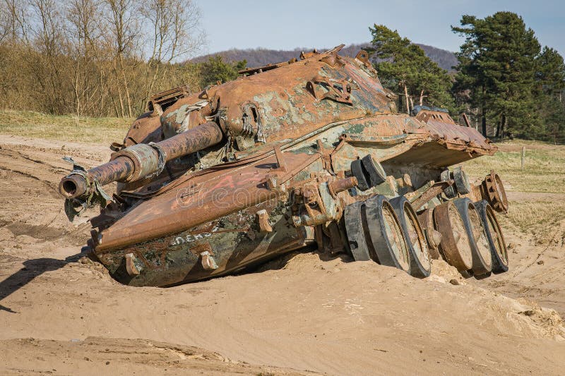 A destroyed tank stock image. Image of outdoor, natural - 141293835