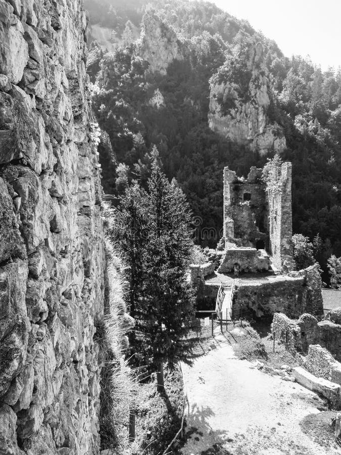 Destroyed Tower of the Castle & X22;Stone& X22; Stock Image - Image of ...