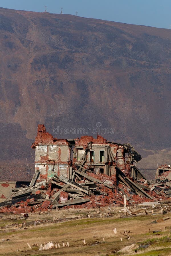 Destroyed a Two-story Brick Building Stock Photo - Image of building ...