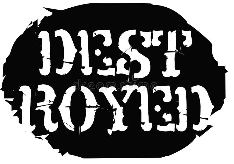 Destroyed Typographic Stamp Stock Vector - Illustration of wreckage ...