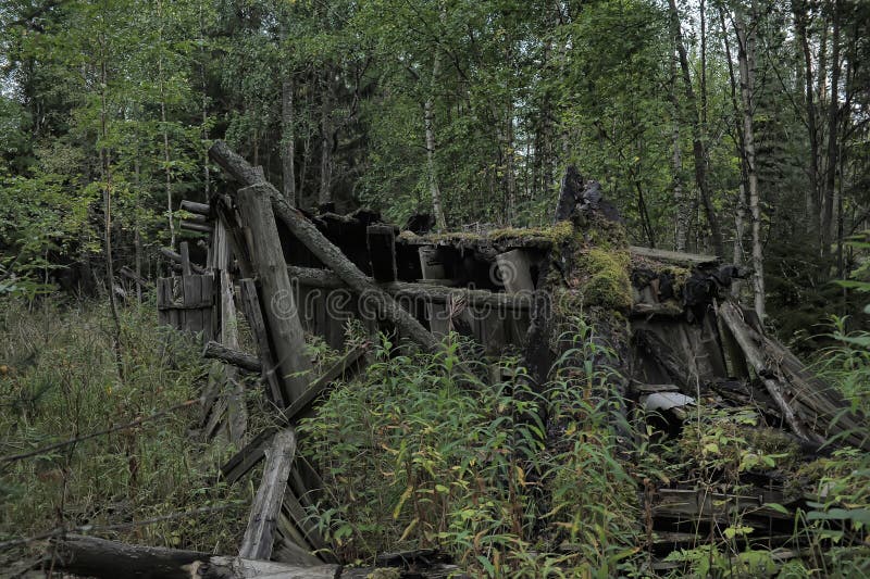 Destroyed wooden house stock photo. Image of home, shack - 36660956