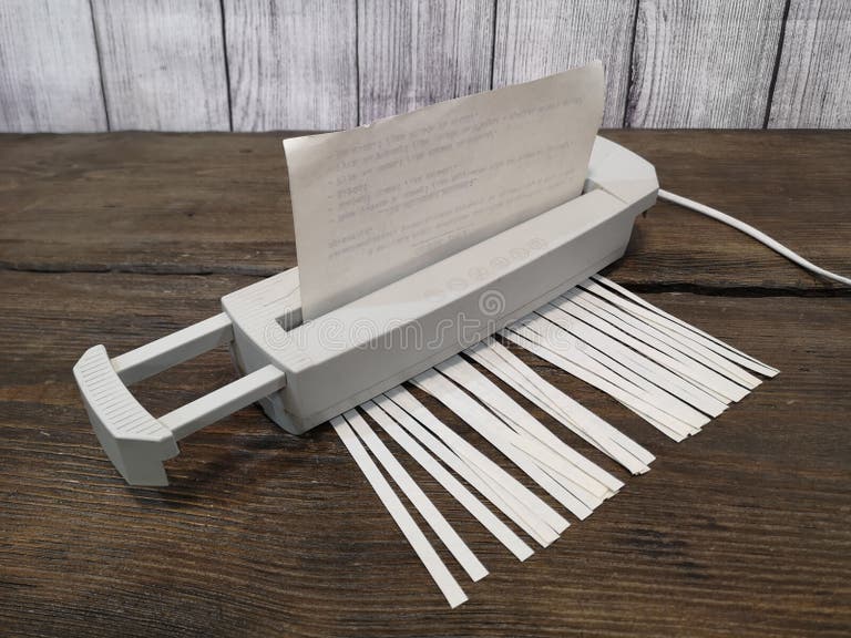 Destroying Documents with Document Shredder Stock Image - Image of ...