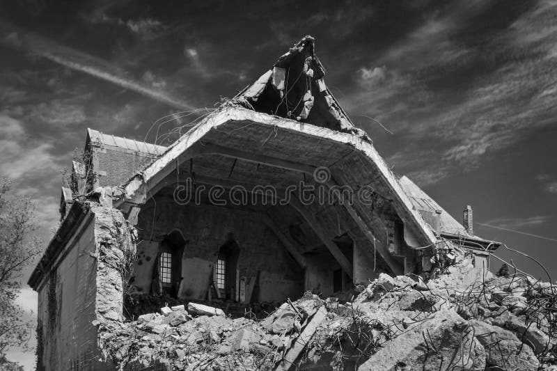 Ruined Building, Demolition of House Stock Photo - Image of destruction ...