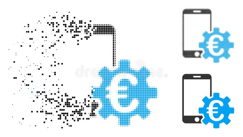 Destructed Dot Halftone Euro Mobile Bank Configuration Icon Stock ... Destructed Dot Halftone Euro Mobile Bank Configuration Icon Stock ...