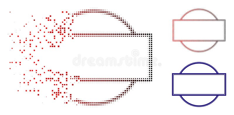 Destructed Dotted Halftone Double Round and Rectangle Frame Icon Stock ... Destructed Dotted Halftone Double Round and Rectangle Frame Icon Stock ...