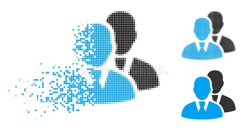 Destructed Dotted Halftone Managers Icon Stock Vector - Illustration of ...