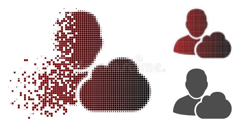 Destructed Dotted Halftone User Cloud Icon Stock Vector - Illustration ...