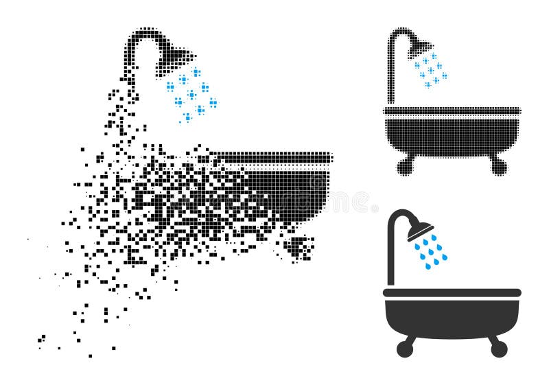 Pixel Bathtub Mosaic Icons stock vector. Illustration of dots - 134889574