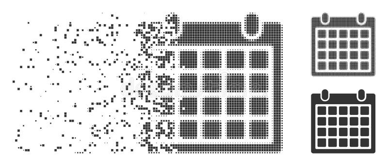 Destructed Pixel Halftone Calendar Icon Stock Vector - Illustration of ... Destructed Pixel Halftone Calendar Icon Stock Vector - Illustration of ...