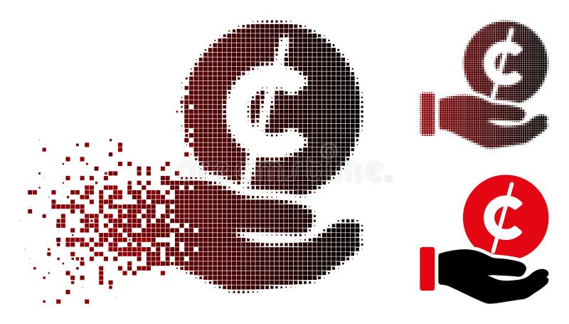 Destructed Pixel Halftone Coin Micropayment Hand Icon Stock Vector ... Destructed Pixel Halftone Coin Micropayment Hand Icon Stock Vector ...