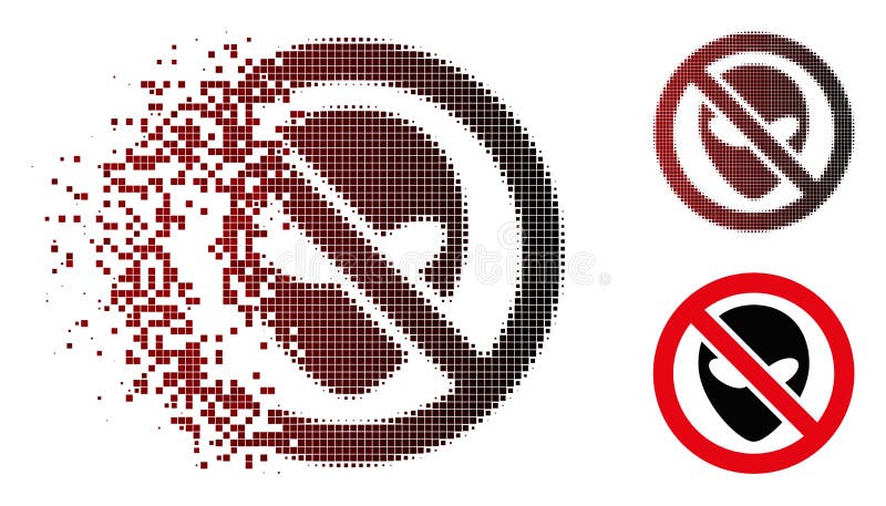 Destructed Pixel Halftone Forbidden Alien Icon Stock Vector ... Destructed Pixel Halftone Forbidden Alien Icon Stock Vector ...