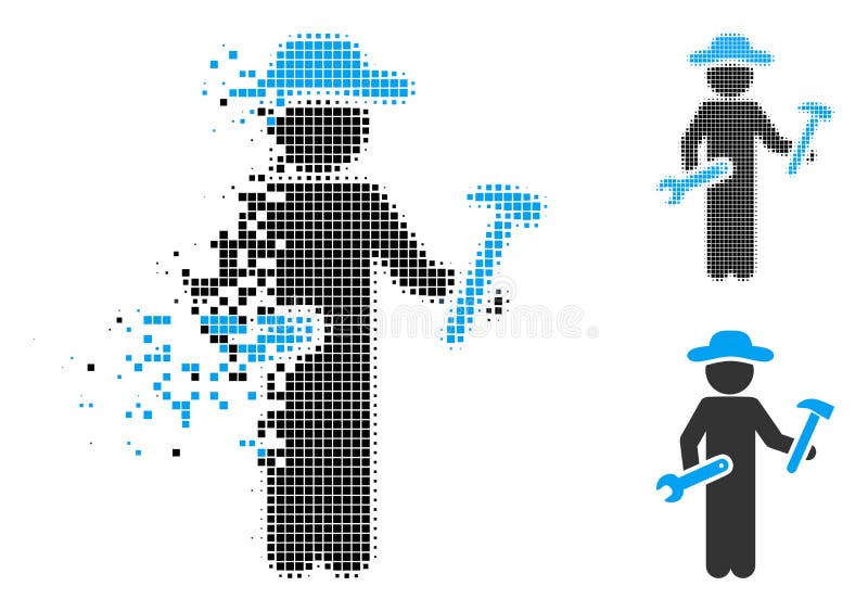 Destructed Pixel Halftone Gentleman Serviceman Icon Stock Vector ... Destructed Pixel Halftone Gentleman Serviceman Icon Stock Vector ...