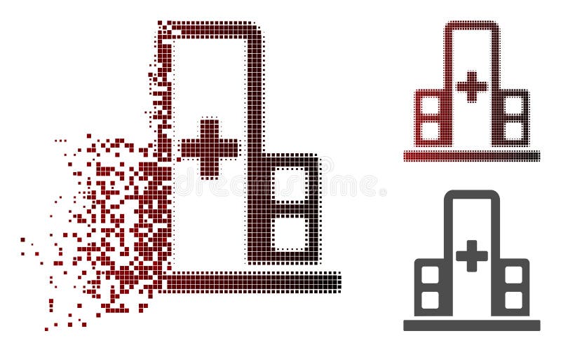 Destructed Pixel Halftone Hospital Complex Icon Stock Vector ... Destructed Pixel Halftone Hospital Complex Icon Stock Vector ...