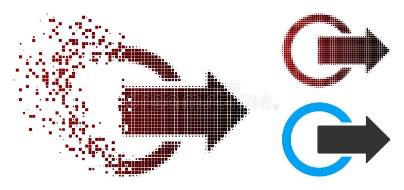 Destructed Pixel Halftone Logout Icon Stock Vector - Illustration of ...