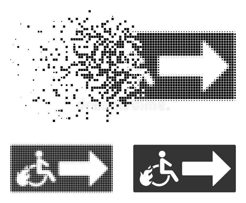 Destructed Pixel Halftone Patient Exit Icon Stock Vector - Illustration ...